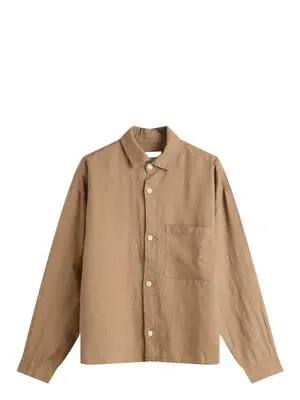 MKI MIYUKI ZOKU Linen Box Dress Shirt - Mushroom