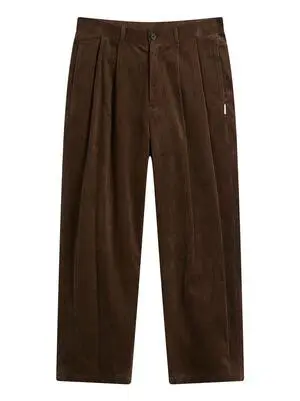 TTT MSW Corduroy Pleated Trousers - Brown