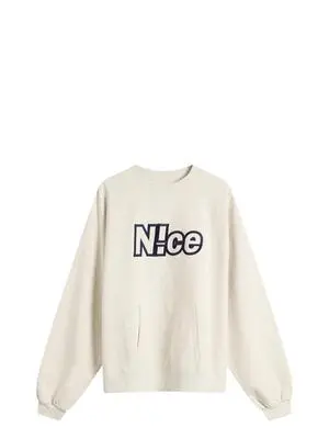 N!CE Embroidered Logo Sweatshirt - Gray