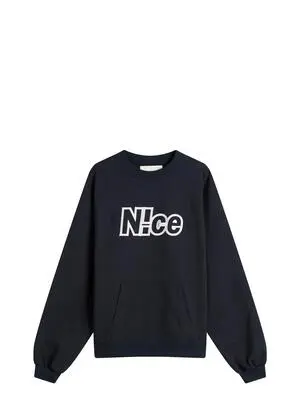 N!CE Embroidered Logo Sweatshirt - Navy