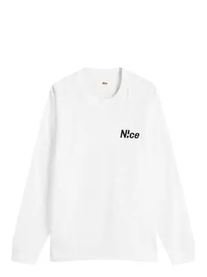 N!CE Logo Long Sleeve T-shirt - White