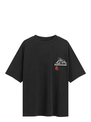 GOD MADE Gm Logo Wrapped T-shirt - Washed Black