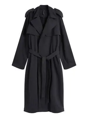 SKIMS Boyfriend Fleece Trench Coat - Onyx
