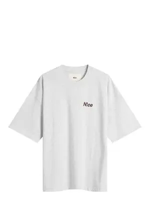 N!CE Embroidered Logo T-shirt - Grey