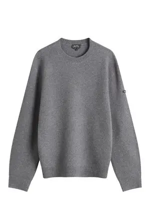 A.p.c. Thomas Waffle Knit Jumper - Heathered Anthracite