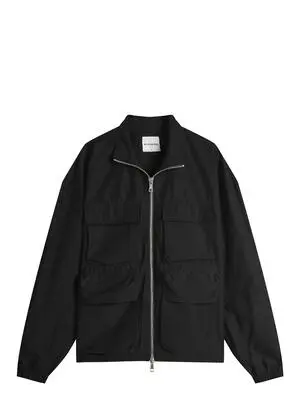 MKI MIYUKI ZOKU Washed Cotton Nylon Track Jacket - Black