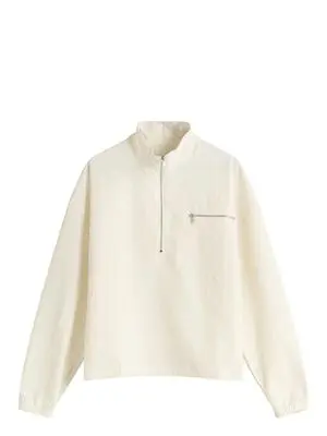 MKI MIYUKI ZOKU Seersucker Quarter Zip Bone