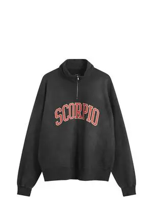 BEAMS Fade Souvenir Half Zip Sweatshirt - Soft Black
