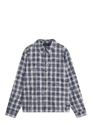 DIME Plaid Flannel Shirt - Bleached Navy