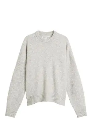 ABOUT:BLANK Mohair Knitted Logo Crewneck - Grey/ecru