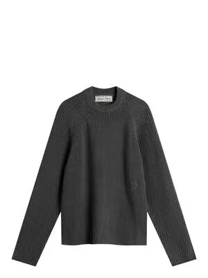 ABOUT:BLANK Ribbed Mock Neck Crew - Charcoal