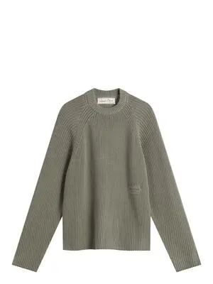 ABOUT:BLANK Ribbed Mock Neck Crew - Sage