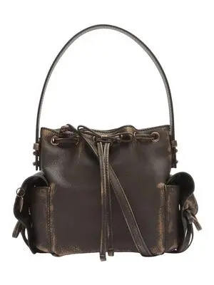 Acne Studios Multipocket Mini Bucket Bag - Dark Brown/beige