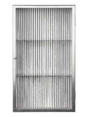 FERM LIVING Haze Wall Cabinet Reeded Glass - Stainless Steel