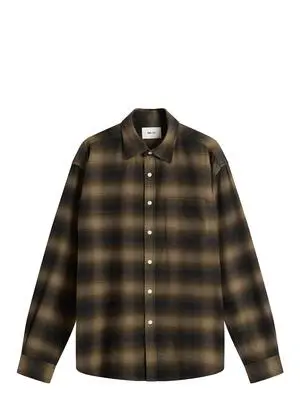 Nn07 Deon Check Flannel Shirt - Black Check