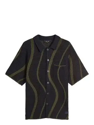 DIME Soleil Knit Short Sleeve Shirt - Navy