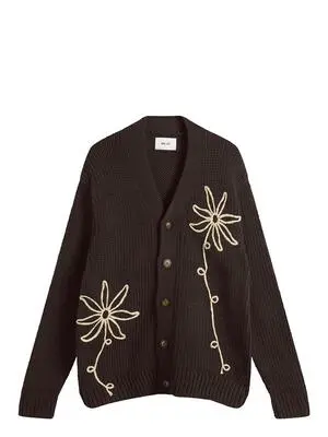 Nn07 Mika Flower Cardigan - Dusky Port