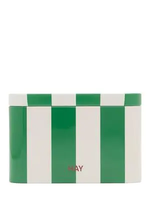 HAY Tin Container Small - Green/off-white