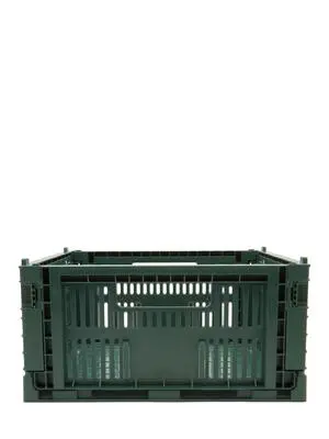 HAY Medium Square Recycled Crate - Dark Green