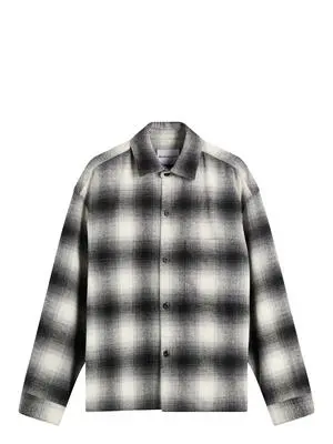 MKI MIYUKI ZOKU Wool Check Box Shirt - Off White/black
