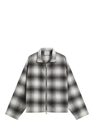 MKI MIYUKI ZOKU Wool Check Track Jacket - Off White/black