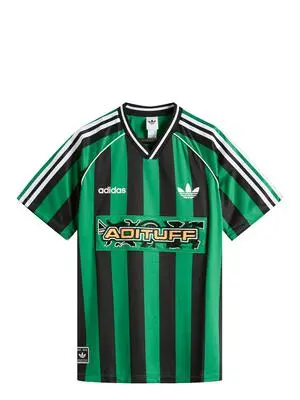 Adidas Striped Jersey With Beaded Detail - Green/black