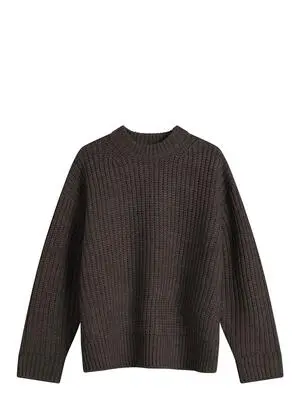MKI MIYUKI ZOKU Chunky Rib Knit Crewneck - Charcoal Melange