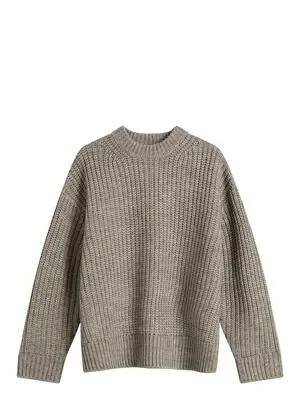 MKI MIYUKI ZOKU Chunky Rib Knit Crewneck - Grey Melange