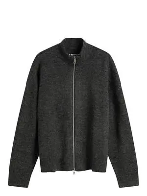 MKI MIYUKI ZOKU Mohair Blend Knit Track Jacket - Charcoal