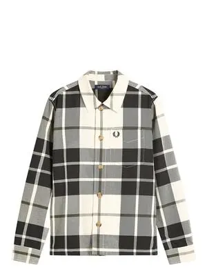 Fred Perry Tartan Twill Overshirt - Ecru