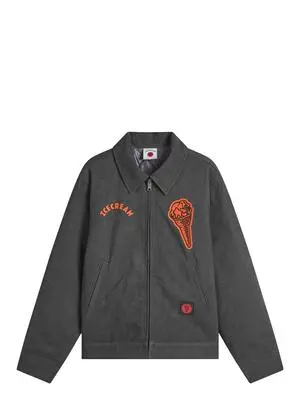 ICECREAM Cone Patch Work Jacket - Washed Black