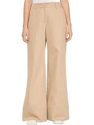 Lafayette 148 New York Charles Wide Leg Pants - Natural