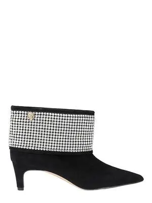 Kurt Geiger Embellished Fold Over Booties - Charcoal