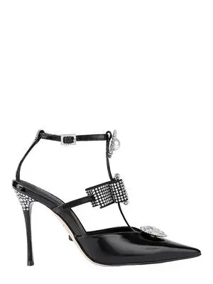 Kurt Geiger Bow Pointed Gladiator Court Pumps - Black