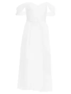 ANA RADU Off-shoulder Midi Dress - White