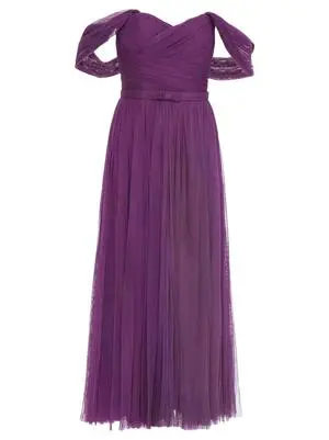 ANA RADU Off-shoulder Midi Dress - Purple