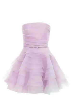 ANA RADU Strapless Ruffled Mini Dress - Pink