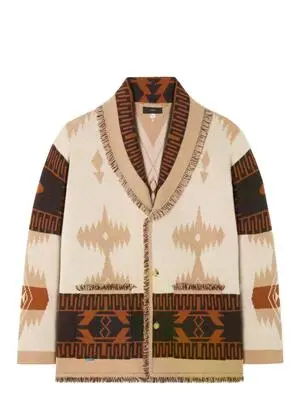 Alanui Icon Jacquard Fringed Cardigan - Neutrals