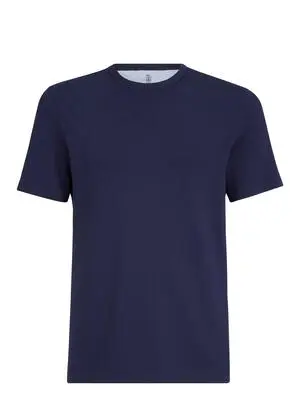 Brunello Cucinelli Cotton-modal Blend T-shirt - Blue