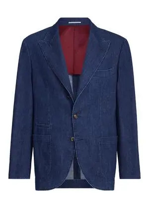 Brunello Cucinelli Denim Single-breasted Blazer - Blue