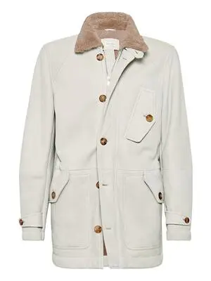 BRUNELLO CUCINELLI Suede Shearling Overcoat