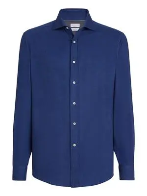 Brunello Cucinelli Cotton-blend Shirt - Blue