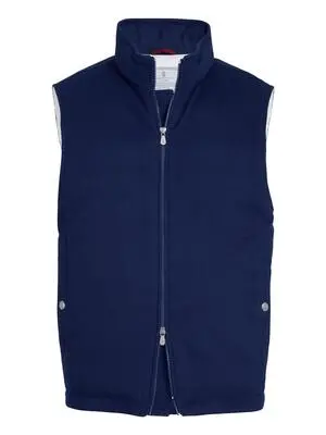 Brunello Cucinelli Down-fill Wool Flannel Gilet - Blue