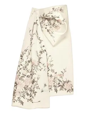 Givenchy Long Satin Skirt With Floral Embroidery - Ecru