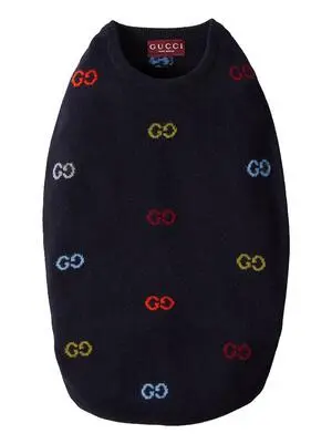 Gucci Gg Wool Dog Sweater - Blue