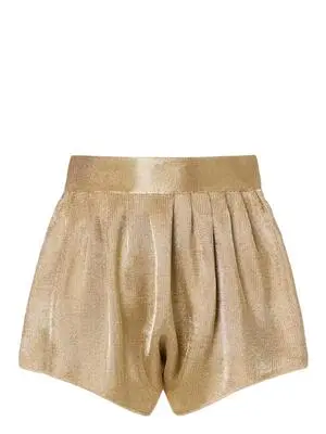 Alaïa High-rise Mesh Shorts - Gold