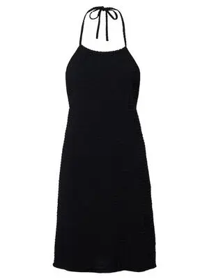 Hunza G Halterneck Seersucker Minidress - Black