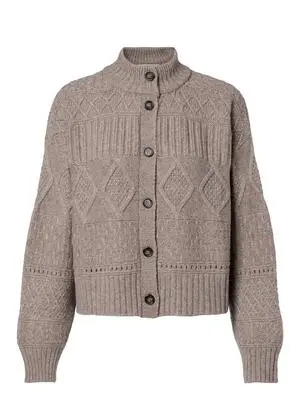 Altuzarra Amory Cable-knit Wool-blend Cardigan - Grey