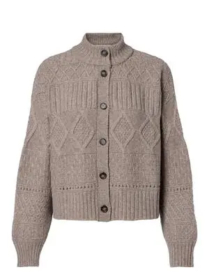 Altuzarra Amory Cable-knit Wool-blend Cardigan - Grey
