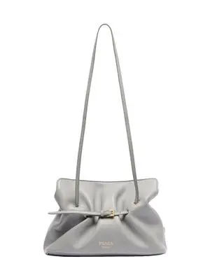 Prada Small Leather Shoulder Bag - Grey